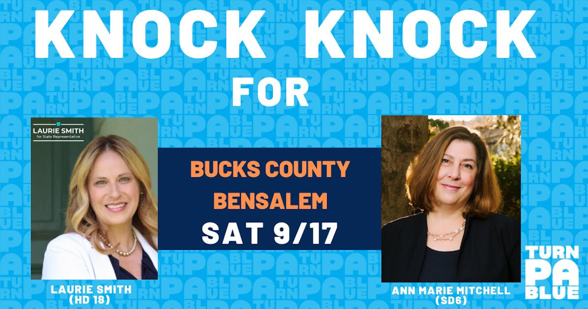 Turn PA Blue Canvass for Laurie Smith for HD18 and Ann Marie Mitchell for SD6 · Mobilize